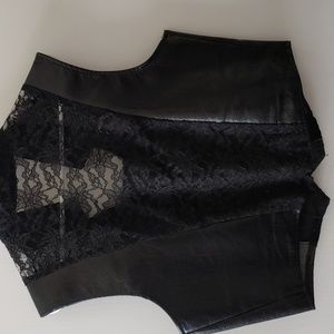 Roughrider | Tops | Roughrider Western Black Vest Faux Leather And Laminated Denim Xl Never Worn ...